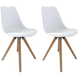 ByLiving Esszimmerstuhl &raquo;Kira&laquo; () 2 Stk.Sitzschale mit Sitzkissen, in verschiedenen Farben wei&szlig; B/H/T: 48cm x 86cm x 56cm, 2 Stk., Kunstleder
