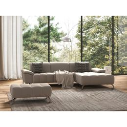 Sit & More sit&more Ecksofa &raquo;Cool L-Form&laquo; wahlweise mit Kopfteilverstellung und Vorziehsitz, motorisch grau B/H/T: 290cm x 79cm x 185cm, Luxus-Microfaser 