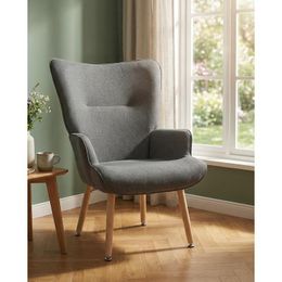 Inosign Relaxsessel &raquo;KEADY, Hochlehnsessel, TV-Sessel,&laquo; Relaxsessel, Ohrensessel mit stabilem Echtholzgestell grau Metallgestell, Holzrahmen, 