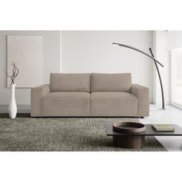 WERK2 Schlafsofa &raquo;Lima 245 cm modern und bequem&laquo; Cord, Schlaffunktion, Bettkasten beige 90% Polyester, 10% Nylon B/H/T: 245cm x 74cm x 102cm, Cord