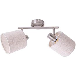 N&auml;ve n&auml;ve Deckenleuchte &raquo;Maron&laquo; E14 1 Stk. 2er Deckenleuchte, Wandleuchte, Spot, 2xE14 max. 40W, Metall/Textil beige 2, &Oslash; 12cm H: 20,7cm, 1 Stk.