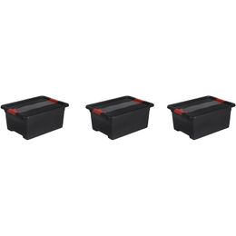 keeeper Transportbeh&auml;lter &raquo;eckhart&laquo; 29,5 cm breit 17,5 cm hoch 39,5 cm lang Set, 3 Stk. tlg. je 12 Liter, mit Deckel, Schiebeverschluss, extra stabil 