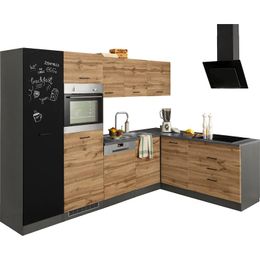 KOCHSTATION Winkelk&uuml;che &raquo;KS-Trier&laquo; ohne E-Ger&auml;te, Stellbreite 280/190 cm grau B/H/T: 280cm x 280cm