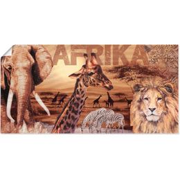 Artland Wandbild &raquo;Afrika&laquo; Wildtiere 1 Stk. tlg. als Alubild, Leinwandbild, Poster in verschied. Gr&ouml;&szlig;en braun B/H/T: 100cm x 50cm, Poster Wildtiere, 1 Stk.