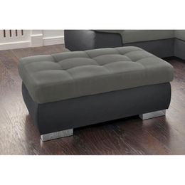 Sit & More sit&more Hocker &raquo;Ontario&laquo; mit Stauraumfach schwarz Luxus-Microfaser ALTARA NUBUCK (100% Polyester) / Feinstruktur (100% Polyester);NaturLEDER (echtes 