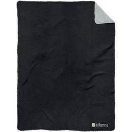 Biberna Wohndecke &raquo;Katrin&laquo; wohlig warme Doubleface Decke mit H&auml;keleinfassung schwarz Mischgewebe B/L: 150cm x 200cm