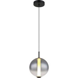 Globo LIGHTING H&auml;ngeleuchte &raquo;LACY&laquo; LED-Modul 1 Stk. Warmwei&szlig; H&auml;ngelampe Esszimmer-Leuchte Esstischleuchte Wohnzimmer grau &Oslash; 25cm H: 120cm, 1 Stk.