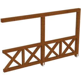 Skan Holz Carport-Seitenwand &raquo;Andreaskreuz&laquo; Wandanbau braun Holzwerkstoff B/H/T: 355cm x 210cm