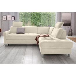 Sit & More sit&more Ecksofa &raquo;Pablo L-Form&laquo; wahlweise mit Schlaffunktion beige Struktur fein (100% Polyester);Struktur (100% Polyester) B/H/T: 233cm x 78cm x 
