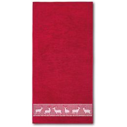 Dyckhoff Handtuch &raquo;Hirschparade&laquo; Made in Germany rot Frottier, Frottier B/L: 50cmx100cm, 1 Stk., Hirsche, Frottier