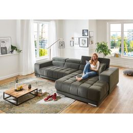 Die PlanBar Ecksofa &raquo;MP-IN15053 L-Form extra breiter Schenkel&laquo; mit Kopfteilverstellung, wahlweise mit manueller Vorziehbank 100% Polyester B/H/T: 