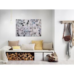 A.S. Cr&eacute;ation Leinwandbild &raquo;exotic mosaic 3&laquo; Kunst V&ouml;gel 1 Stk. tlg. Mosaik Keilrahmen Floral Blumen V&ouml;gel Leinwand-Bild Wohnzimmer modern bunt Holz, Stahl B/H/T: 