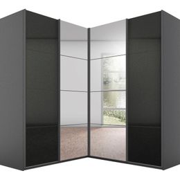 Rauch Schwebet&uuml;renschrank &raquo;Schrank Garderobe Eckkleiderschrank QUADRA Front in Dekor/Hochglanz&laquo; Ma&szlig; 181x187 cm, H&ouml;hen 210/229 cm, inkl. Soft-Close-