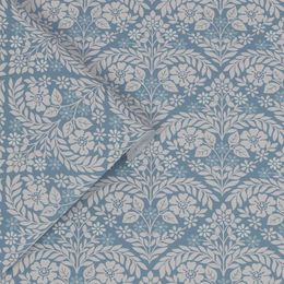 Laura Ashley Vliestapete &raquo;Margam&laquo; floral texturiert 10mx52cm blau Vlies B/L: 0,52m x 10m, Rollen: 1