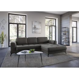 Sit & More sit&more Ecksofa &raquo;Bendigo L-Form&laquo; inklusive Sitztiefenverstellung, Bodenfreiheit 12 cm, in 2 Fu&szlig;farben braun B/H/T: 284cm x 84cm x 175cm, NaturLEDER ,