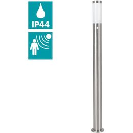 Eglo Stehlampe &raquo;HELSINKI Stehlampe, Edelstahl und Kunststoff, IP65, Au&szlig;enlampe, Lampe&laquo; E27 1 Stk. Stehleuchte, H110 x &Oslash;7,5 cm, edelstahl, 1X12W exkl. 