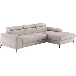 COTTA Ecksofa &raquo;Kitty L-Form, B: 242 cm&laquo; mit Kopfteilverstellung, optional Schlaffunktion & Bettkasten 100% Polyester B/H/T: 244cm x 72cm x 166cm, 