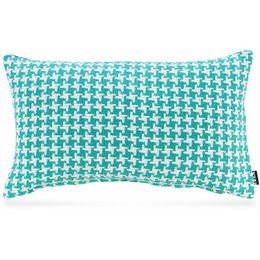 HOCK Dekokissen &raquo;Channy Pictave&laquo; mit Pepita-Muster, Wendekissenh&uuml;lle mit F&uuml;llung, 1 St&uuml;ck blau Baumwolle B/L: 50cm x 30cm, 1 Stk.