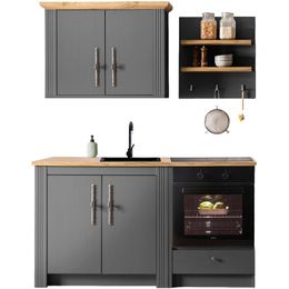 OTTO home K&uuml;chenzeile &raquo;KS-Westminster, Pantryk&uuml;che im Landhaus Stil, hochwertige Metallgriffe&laquo; Set, Breite 164 cm, Kommode, Wandpaneel, H&auml;ngeschrank 