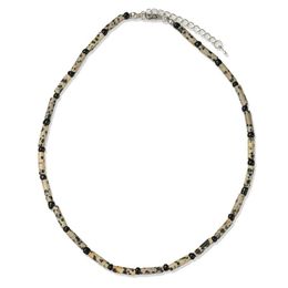 Firetti Herren Collier &raquo;Schmuck Geschenk Edelstahl Halsschmuck Halskette Edelstein&laquo; Made in Germany - mit Dalmatiner Jaspis, Onyx beige Edelstahl 