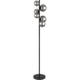 Globo LIGHTING LED Stehlampe &raquo;RIHA&laquo; G9 1 Stk. Warmwei&szlig; Stehleuchte, Glas, Design Leuchte, Wohnzimmer schwarz 6, &Oslash; 28,5cm H: 155cm, 1 Stk.