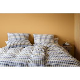 Elegante Bettw&auml;sche &raquo;Aberdeen&laquo; 2 Stk. angenehmes Hautgef&uuml;hl blau Flanell, Obermaterial: 100% Baumwolle B/L: 155cm x 220cm, 1 Stk., 1 Stk., Flanell, B/L: 80cm x
