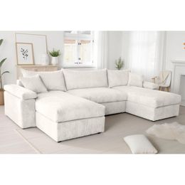 OTTO home Wohnlandschaft &raquo;Cosy U-Form, B: 309 cm, Sitzaufbau im Sandwich-Federkern&laquo; 2 Zierkissen, Mega-Sofa, Cord oder Struktur weich, 