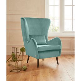 Home Affaire Sessel &raquo;Sallito, Ohrensessel, TV-Sessel&laquo; f&uuml;r Wohnzimmer, auch in Samtcord gr&uuml;n Struktur Hahnentritt (67% Polypropylen, 33% Polyester);