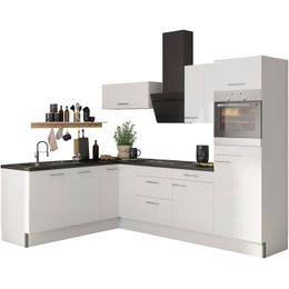 Optifit K&uuml;che &raquo;Klara&laquo; 200 x 270 cm breit, wahlweise mit E-Ger&auml;ten wei&szlig; B/H/T: 270cm x 60cm, ohne E-Ger&auml;te