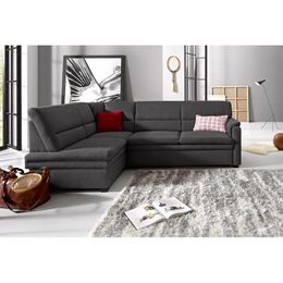 Sit & More sit&more Ecksofa &raquo;Pisa L-Form&laquo; mit Federkern, wahlweise mit Schlaffunktion grau NaturLEDER (echtes Rindsleder), Korpus in Kunstleder SOFTLUX ;Luxus-