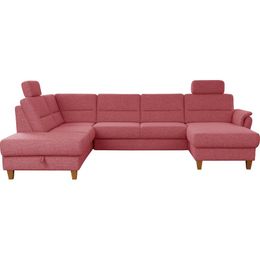 Home Affaire Wohnlandschaft &raquo;Palmera U-Form, B: 308 cm&laquo; optional Schlaffunktion & Bettkasten, Federkern lila 100% Polyester;Struktur (100% Polyester);