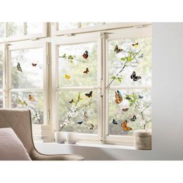 Komar Fensterbild &raquo;Cheerful Schmetterlinge 27 Motive, Design Fr&uuml;hling Sommer&laquo; Sticker f&uuml;r Fenster oder Spiegel, selbsthaftend und wiederverwendbar bunt 
