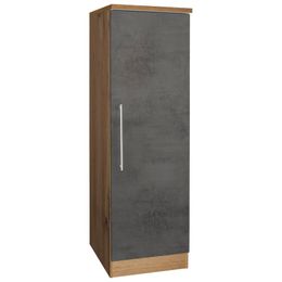 KOCHSTATION Seitenschrank &raquo;KS-Samos&laquo; 50 cm breit grau wotaneichefarben, B/H/T: 50cm x 165cm x 60cm, T&uuml;ren: 1 Stk.