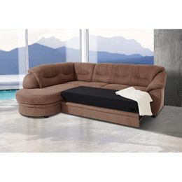 Sit & More sit&more Ecksofa &raquo;Savona&laquo; wahlweise mit Schlaffunktion braun NaturLEDER (echtes Rindsleder) in Sitz und R&uuml;cken. Korpus in passendem Kunstleder SOFTLUX