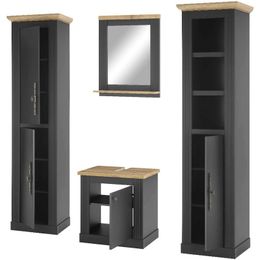 OTTO home Badm&ouml;bel-Set &raquo;WESTMINSTER, Bad im Landhausstil, 4-teiliges Badezimmer&laquo; 4 Stk. tlg. grau B/H/T: 200cmcm x 203cmcm x 46cmcm