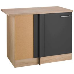 Optifit Eckunterschrank &raquo;Kalmar&laquo;, Planungsma&szlig; 110 x 60 cm grau Eiche-hell s&auml;gerau, B/H/T: 100cm x 85cm x 60cm, T&uuml;ren: 1 Stk.