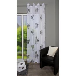 Home Wohnideen Gardine &raquo;BAMBOU&laquo; &Ouml;sen 1 Stk. tlg. HxB: 245x140, &Ouml;SENSCHAL DRUCK BL&Auml;TTER grau Polyester 245cm, &Ouml;sen, 140cm