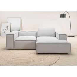 Home Affaire Ecksofa &raquo;Watertown, kompakte L-Form, 246 cm breite f&uuml;r kleinere R&auml;ume&laquo; modernes Ecksofa mit Feincordbezug, platzsparend & bequem grau 94%