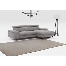 COTTA Ecksofa &raquo;Emma L-Form, B: 267 cm&laquo; mit Kopfteilverstellung, optional Schlaffunktion & Bettkasten grau B/H/T: 267cm x 97cm x 165cm, Struktur fein, 