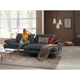 W.Schillig Ecksofa &raquo;enjoy&MORE, Designsofa, elegant und bequem, L-Form&laquo; Sitztiefenverstellung, F&uuml;&szlig;e schwarz pulverbeschichtet, Breite 294 cm schwarz 