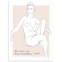 Artland Wandbild &raquo;Nu assis les bras &eacute;tendues 1947&laquo; Bilder von Frauen 1 Stk. tlg. als Alubild, Leinwandbild, Poster, Wandaufkleber in verschied. Gr&ouml;&szlig;en beige 