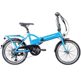 Z&uuml;ndapp Z&uuml;ndapp Unisex &raquo;Z101&laquo; 6 Gang Shimano Tourney RD-TY300 Schaltwerk Kettenschaltung Heckmotor 250 W Pedelec, Elektrofahrrad f&uuml;r Damen u. Herren blau 37cm