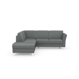 Sit & More sit&more Ecksofa &raquo;Visby L-Form&laquo; Wahlweise mit Schlaffunktion und Stauraum, frei im Raum stellbar grau B/H/T: 248cm x 87cm x 213cm, Chenille, Ottomane 