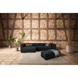 W.Schillig Ecksofa &raquo;around-the-block Mega Sofa, viel Platz und hoher Sitzkomfort, L-Form&laquo; mit eleganter Biese, mit Federkern, Breite 341 cm grau 
