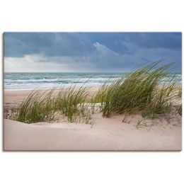 Artland Leinwandbild &raquo;D&uuml;ne und Strand bei Hirtshals D&auml;nemark I&laquo; K&uuml;stenbilder 1 Stk. tlg. auf Holzrahmen gespannt blau Leinwand B/H/T: 90cm x 60cm, 