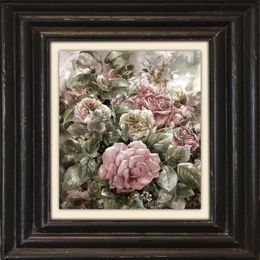 queence Leinwandbild &raquo;Blumen&laquo; Blumen Blumenbilder Garten Gartenbilder Kunst Stillleben Premium-Leinwandstoff, Handarbeit aus Deutschland, 40x40cm lila