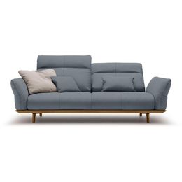 Creation BY ROLF BENZ 3-Sitzer &raquo;CR.460 Designsofa mit erstklassigem Sitzkomfort&laquo; Sockel in Nussbaum, F&uuml;&szlig;e Nussbaum, Breite 208 cm blau Chenille COCO (