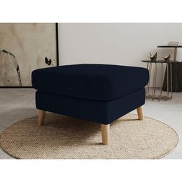 OTTO home Polsterhocker &raquo;MARSEILLE&laquo; Massivholzbeine Eiche, Landhausstil, Wellenunterfederung blau 85% Polypropylene, 15% Polyester B/H/T: 70cm x 47cm 