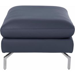 Calia italia Hocker &raquo;Dave mit edlem Metallfu&szlig;, B/T 95/68cm&laquo; blau B/H/T: 95cm x 42cm x 68cm, Leder BULL