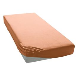 Elegante Spannbettlaken &raquo;Mako-Jersey&laquo; in hochwertiger Qualit&auml;t mit Elasthan-Anteil orange Mako-Jersey, Obermaterial: 97% Baumwolle, 3% Elasthan 1 Stk., Mako-
